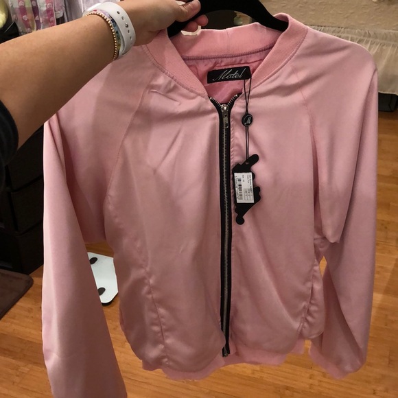 Motel Rocks | Jackets & Coats | Nwt Motel Pink Bomber Jacket | Poshmark